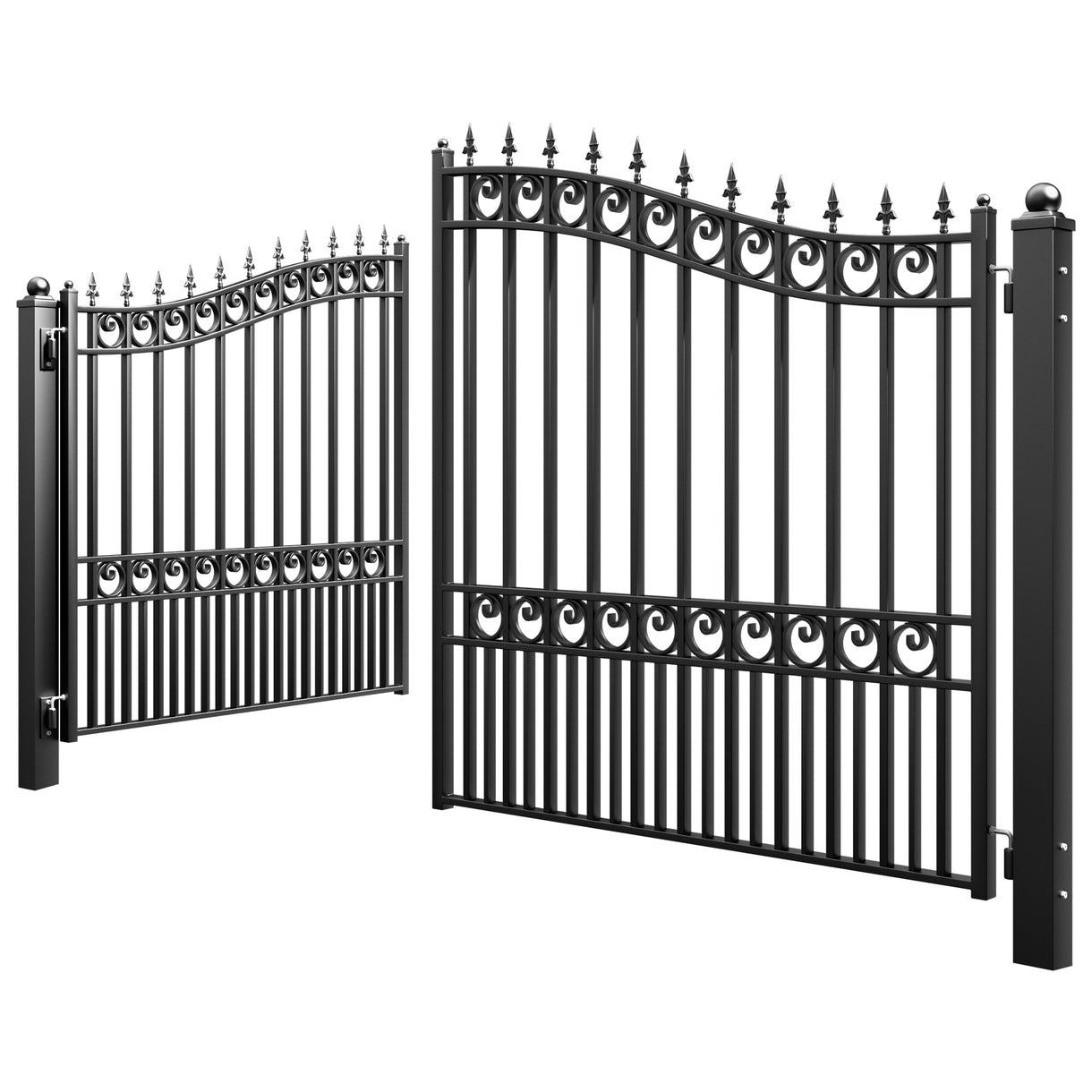 Zumi Dual Swing Driveway Gates | Stylish Iron Gates | Durable Hot-Dip ...