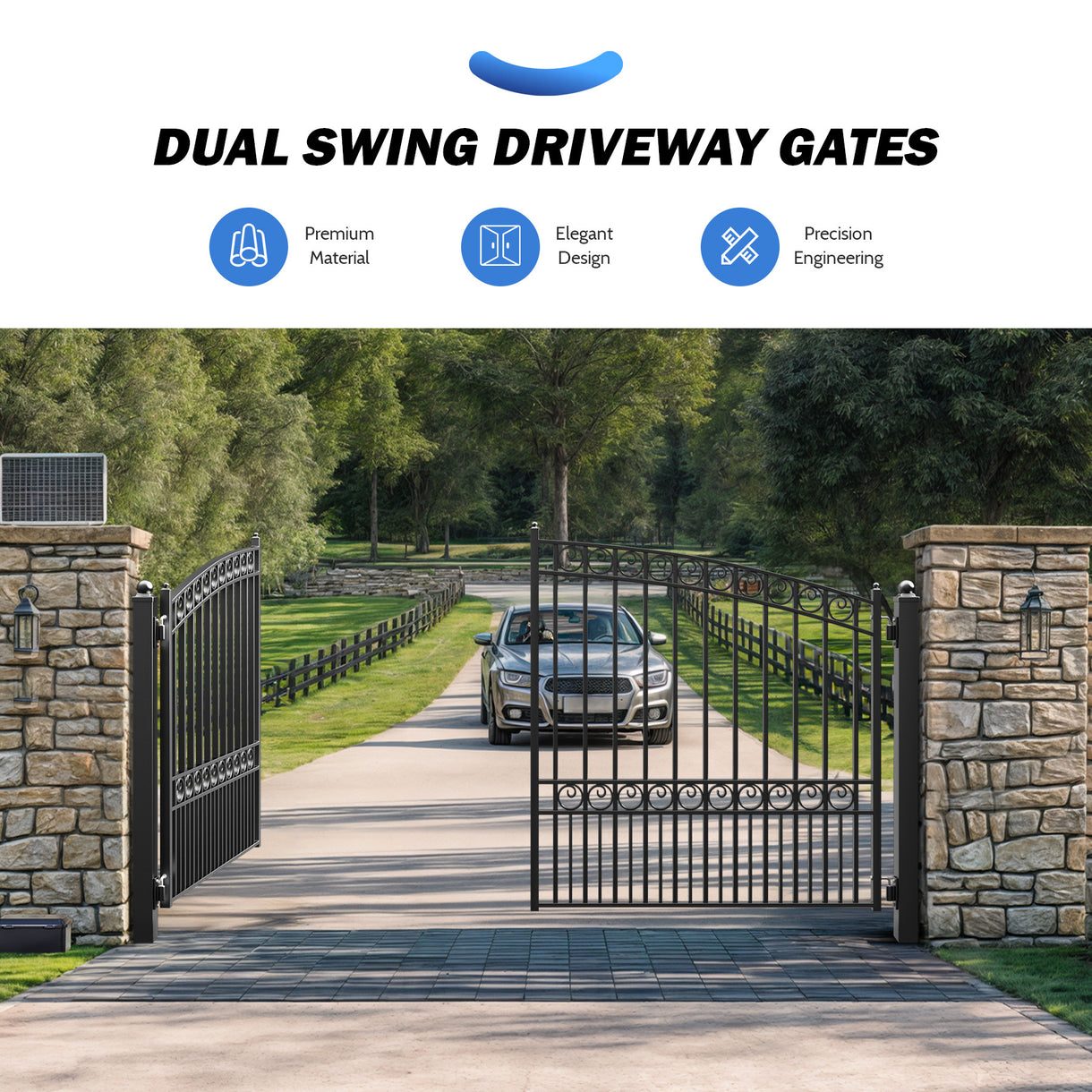 Zumi Iron Dual Swing Driveway Gates | Stylish & Durable | Automated ...