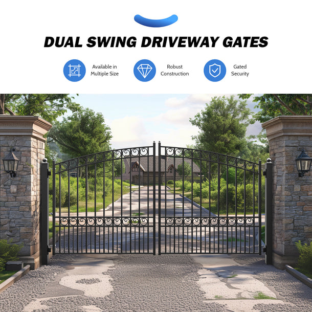 Zumi Iron Dual Swing Driveway Gates | Stylish & Durable | Automated ...