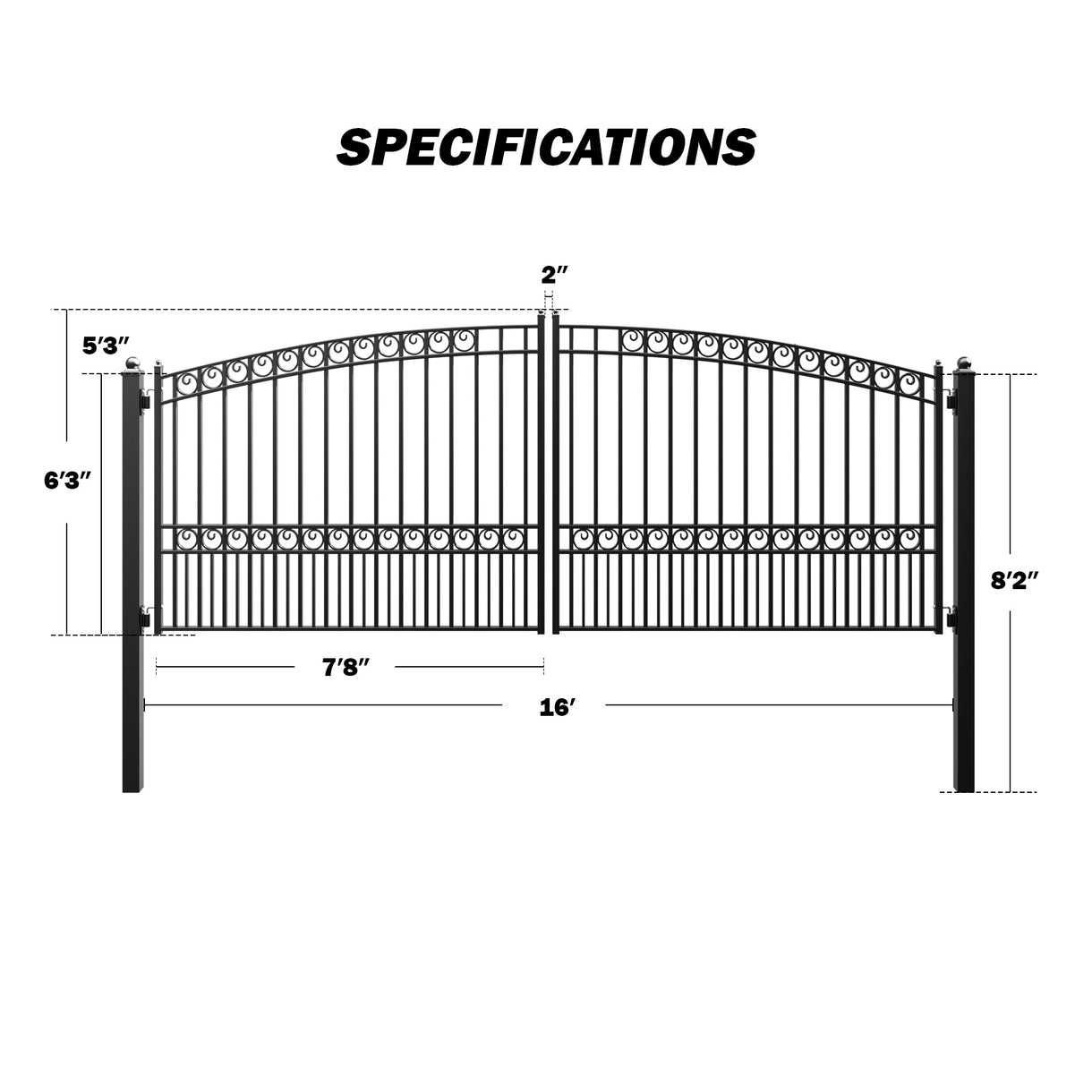Zumi Iron Dual Swing Driveway Gates | Stylish & Durable | Automated ...